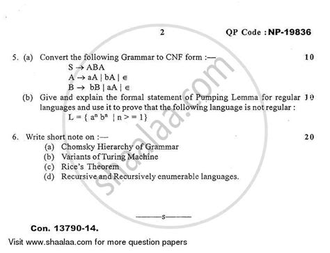Theoretical Computer Science 2013 2014 Be Computer Engineering Semester 4 Se Second Year Cbgs
