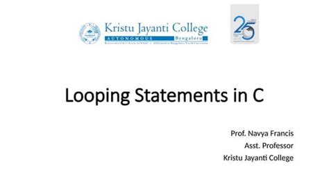 Loops In C Programming Language Pptx Programming Languages Computing