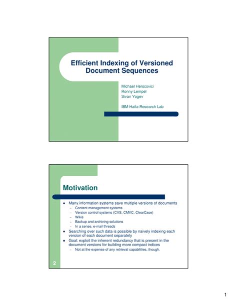 Pdf Efficient Indexing Of Versioned Document Sequences