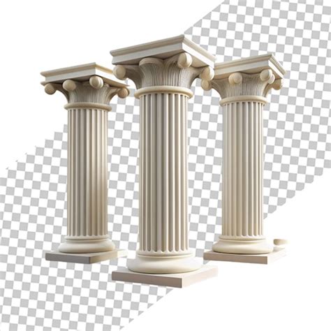 Antique Marble Pillars Set Isolated On White Premium AI Generated PSD