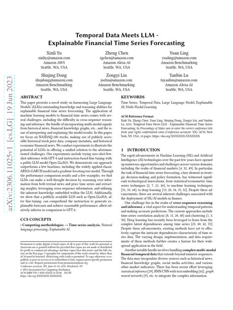 Llm Explainable Financial Forecasting Pdf Time Series Machine Learning