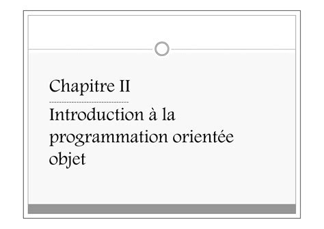 chap2 java programmation orientée objet chapitre ii introduction