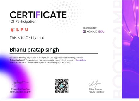 Bhanu Pratap Singh On Linkedin Pythonbootcamp Lpuuniversity