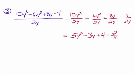 Dividing A Polynomial By A Monomial Youtube
