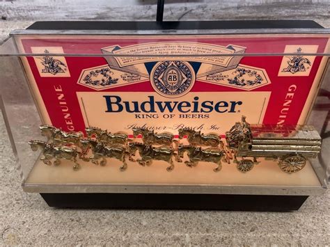 Vintage Budweiser Beer Lighted Clydesdale Bar Sign 2985856250
