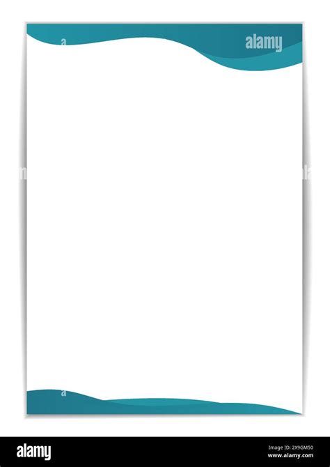 A4 Invoice Template With Minimalist Design Border Gradient Blue Wave Pattern At The Top And