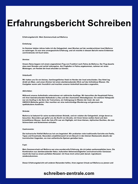 Erfahrungsbericht Schreiben