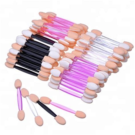 10pcs 휴대용 아이 섀도우 스틱 파우더 브러쉬 스폰지 아이 섀도우 애플리케이터 휴대용 아이 섀도우 브러쉬 네일 미러 파우더