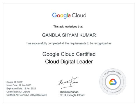 Gandla Shyam Kumar On Linkedin Gcp Certificate