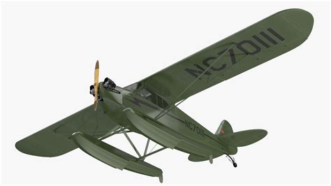 Seaplane Aircraft Piper J 3 With Floats 3d Model Turbosquid 2217884