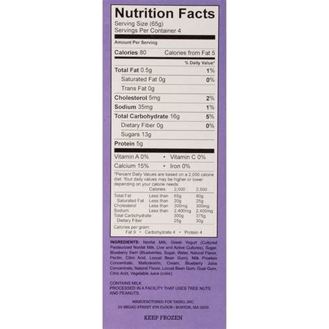 Yasso Frozen Yogurt Bars Nutrition Facts At Lori Chambers Blog