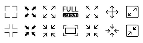 premium vector full screen vector black icons set of full screen and