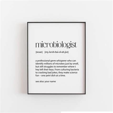 Microbiologist Definition Print Funny Science Wall Art T For Lab