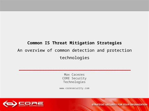 Ppt Common Is Threat Mitigation Strategies An Overview Of Common Detection And Protection
