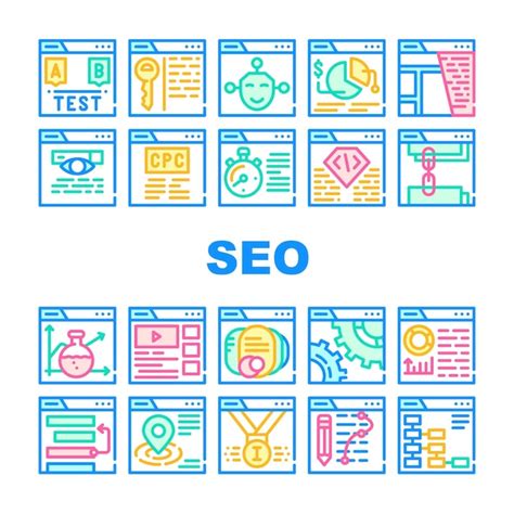 Premium Vector Seo Search Engine Optimization Icons Set Vector Seo Copywriting And Monitoring