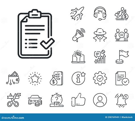 Approved Checklist Line Icon Accepted Or Confirmed Sign Salaryman