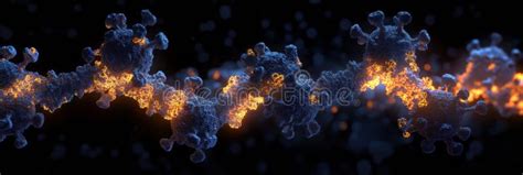 Detailed 3d Visualization Of Virus Structure Showcasing Capsid Spikes And Glowing Rna Strands