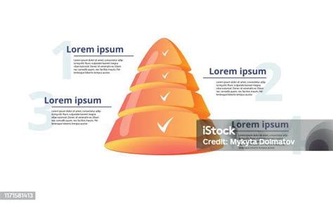 옵션 원이 있는 피라미드 4 단계 프로세스 차트 인포그래픽 깔때기 비즈니스 워크플로 계층 구조 요소입니다 개념에 대한 스톡 벡터 아트 및 기타 이미지 Istock