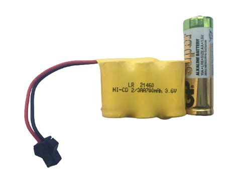 Аккумулятор Ni-Cd 2|3AA 3.6V 700mah форма FLATPACK разъем YP - NICD-2 ...