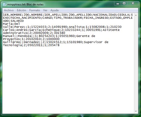 Minpptrass Hoja De Excel Para Convertir A TXT ArtifeX WEB