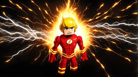 Roblox Adult The Flash Character On Fire With Lightning Spar By Luke Norman Playground
