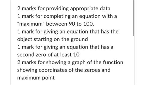 Solved The Problem Create A Quadratic Function To Model The Chegg