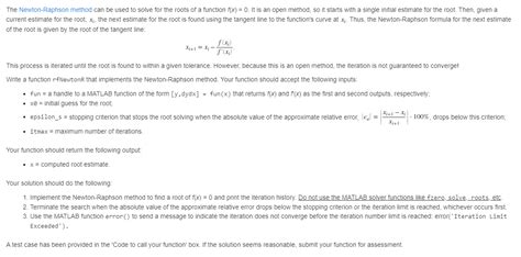 Solved The Newton Raphson Method Can Be Used To Solve For