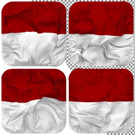 Premium Psd Monaco Flag Squire Shape Isolated Different Waving Style