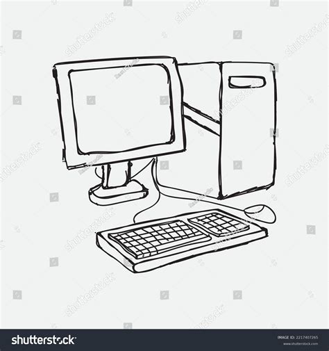Computer Drawing Illustration Design Sketch Hand Stock Vector Royalty