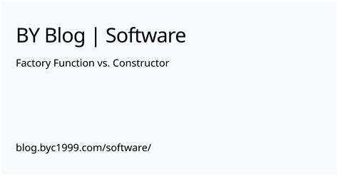 Factory Function Vs Constructor By Blog Software
