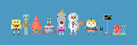 Spongebob Main Characters In 8 Bit By Mindy Mermaid On Deviantart