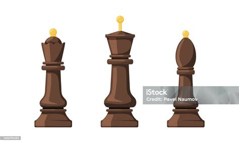 블랙 퀸 비숍 킹 체스 조각 세트 지적 전략 보드 게임 벡터 일러스트 레이 션 경쟁에 대한 스톡 벡터 아트 및 기타 이미지