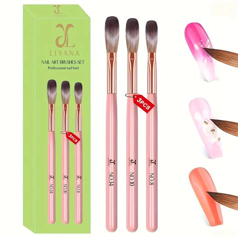 Набор акриловых кистей для дизайна ногтей для маникюра 3 предмета Aliexpress