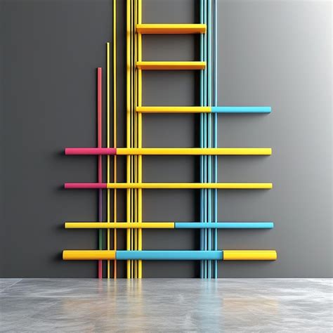 A Simple Ladder Using Just Two Vertical Lines With Evenly Spaced Horizontal Rungs Vary The