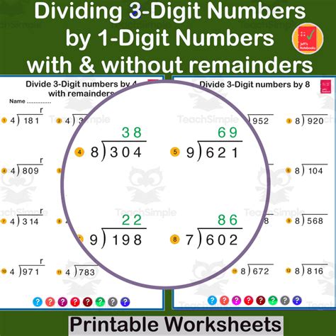 Divide Digit By Digit Numbers With Or Without Remainders By Teach Simple