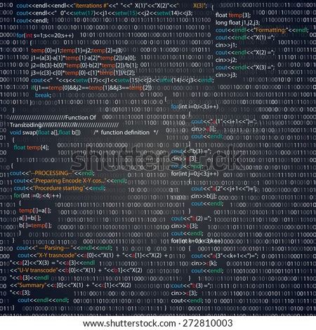 Screenshot With Random Parts Of Program Code Vector Illustration Shutterstock