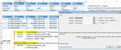 Excel Finding Dynamically A Match Between Two Tables One Has Text