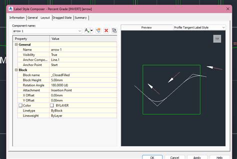 solved profile grade label arrow autodesk community
