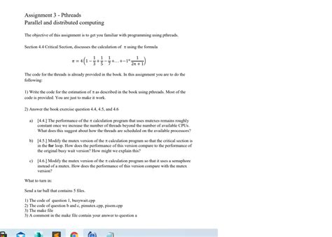 Assignment 3 Pthreads Parallel And Distributed