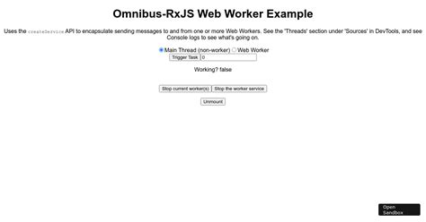 Web Worker Service Codesandbox