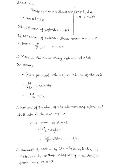 Solution Moment Of Inertia Of A Solid Cylinder Handwritten Class Notes
