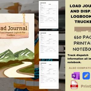 Load Log Book And Dispatch Journal Notebook Truck Driver Mileage Tracker For Company Drivers And