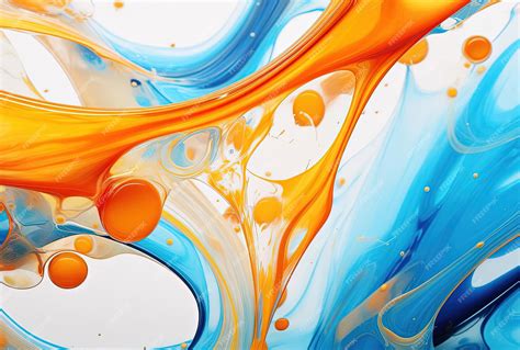 Premium Ai Image An Abstract Of Blue And Orange Liquids In The Style