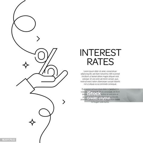 금리 아이콘의 연속 선 그리기입니다 손으로 그린 상징 벡터 일러스트 레이 션 한붓그리기에 대한 스톡 벡터 아트 및 기타 이미지