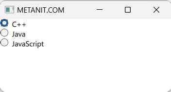 Qt и С Переключатель RadioButton