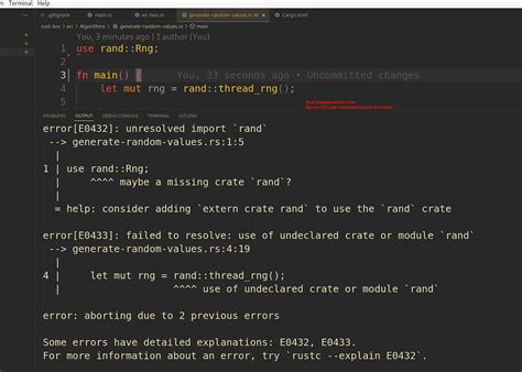 Rust Random Number Use Rand Rng Not Implement Error My VS Code Help