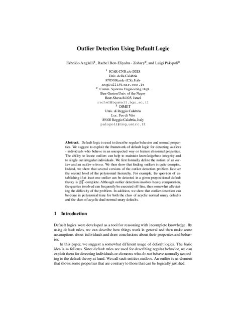 pdf outlier detection using default logic