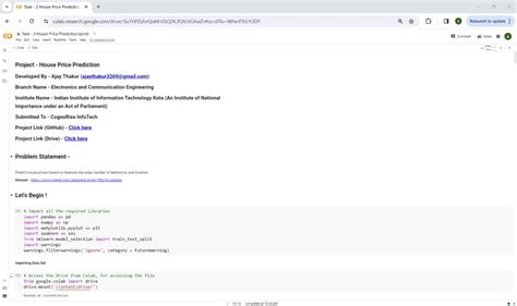 Ajay Thakur On Linkedin Cognoriseinfotech Internship Internexperience Machinelearning Ml