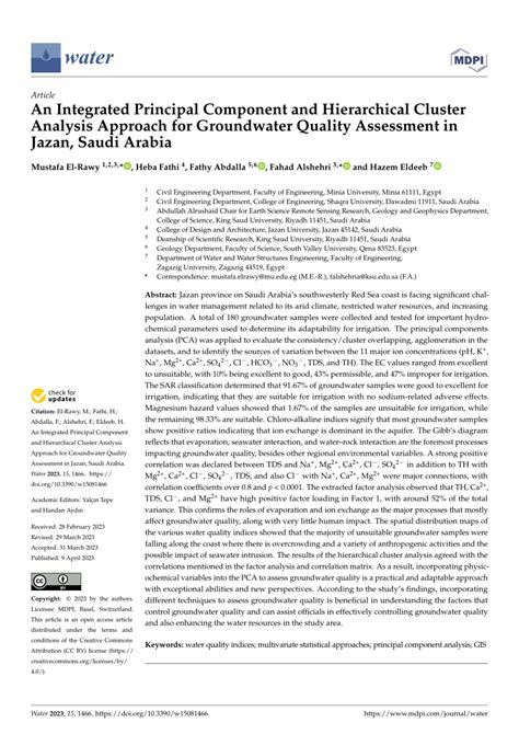 Pdf An Integrated Principal Component And Hierarchical Cluster Analysis Approach For