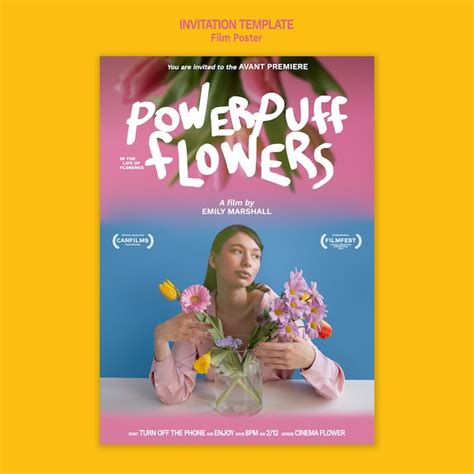 크리에이티브 영화 초대장 템플릿 무료 Psd 파일